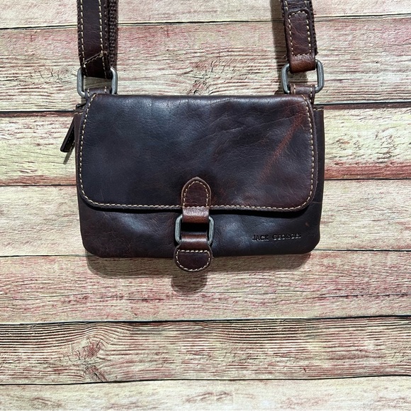 Jack Georges | Bags | Jack Georges Brown Leather Crossbody | Poshmark